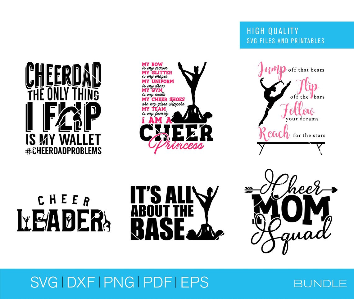 Cheer Svg Bundle Cheerleader Bundle Svg Cheer Quotes Cut - Etsy