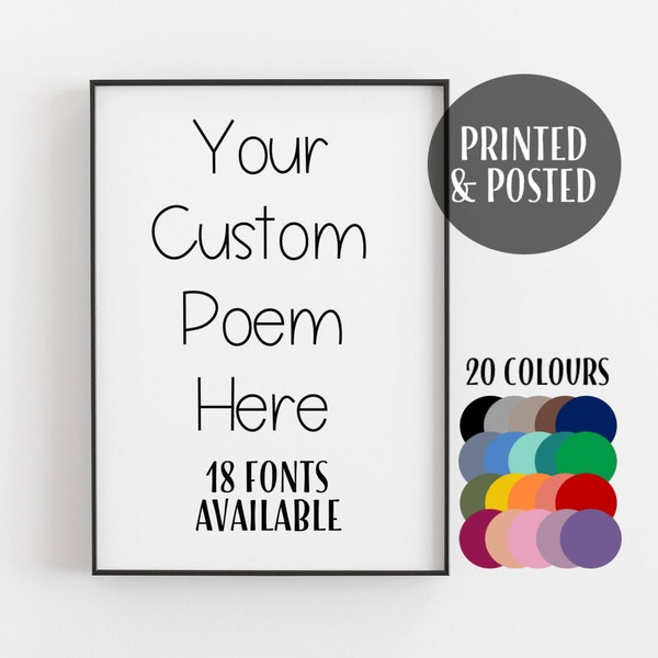 Custom Poem Print - Etsy UK