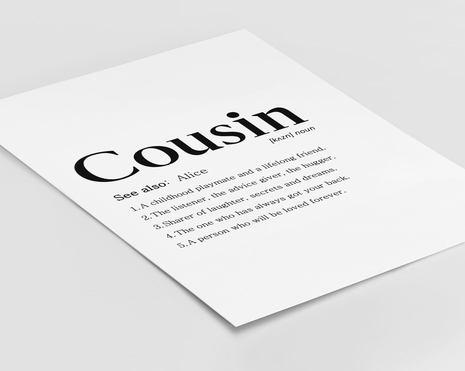 Cousin Gifts Cousin Print Cousin Gift Distance Gift for - Etsy UK