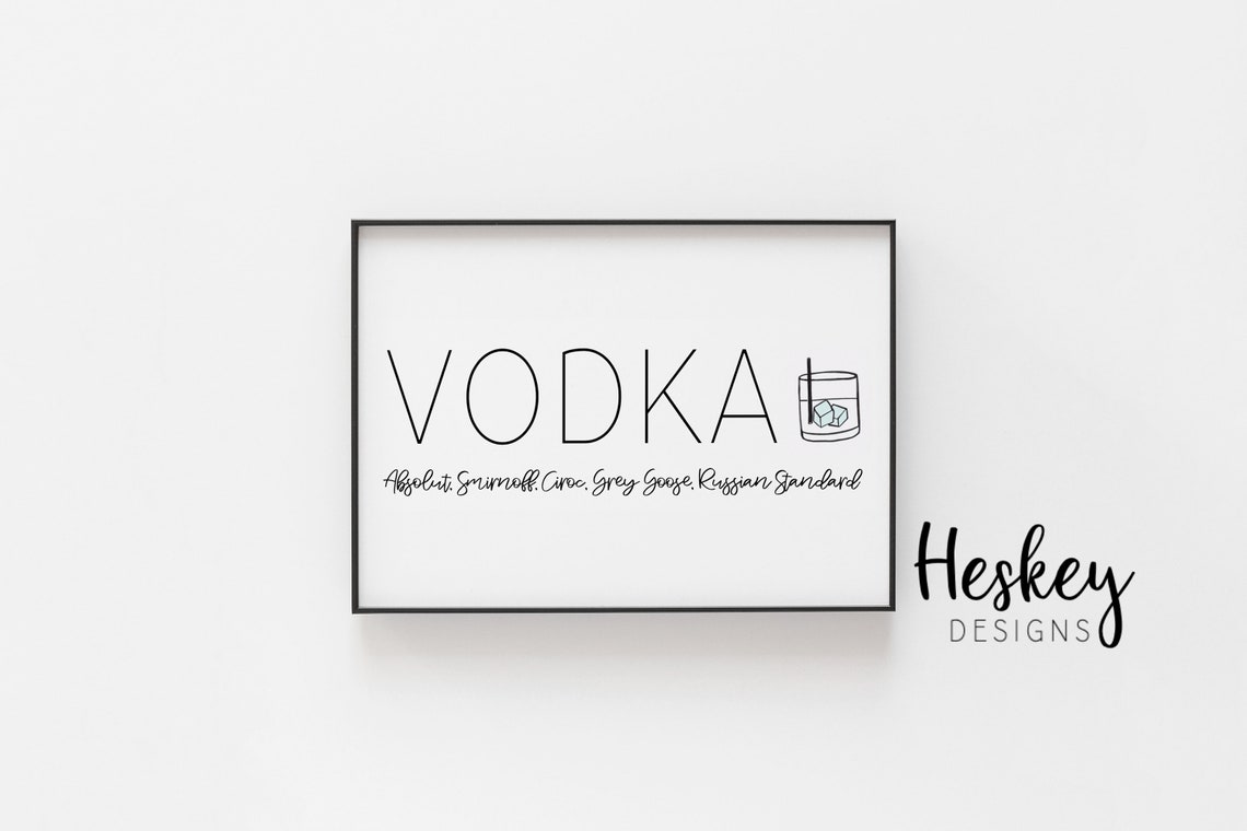 Vodka Gifts Vodka Print Vodka Poster Vodka Glass Vodka | Etsy UK