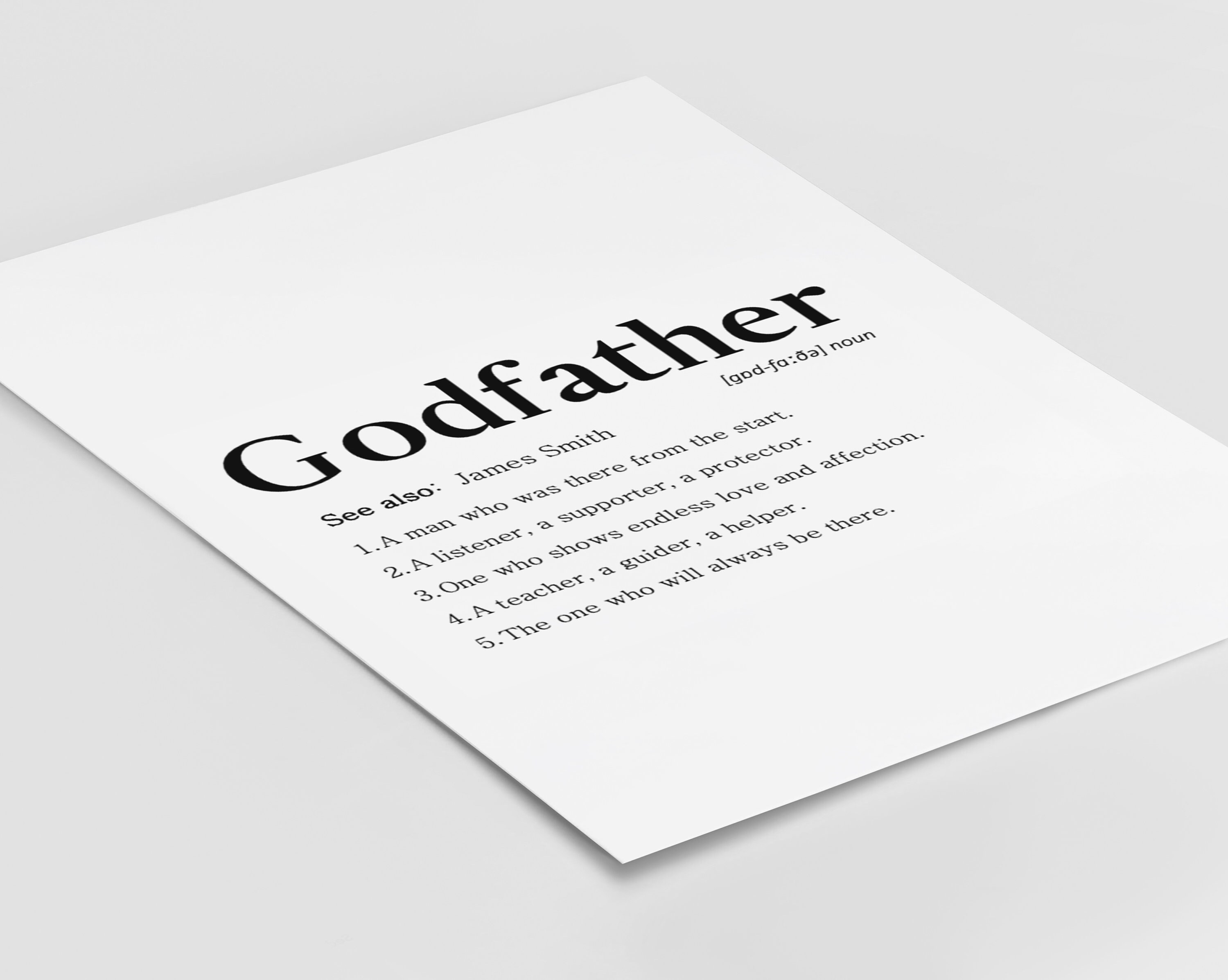 Godfather gift godfather proposal godfather poster | Etsy