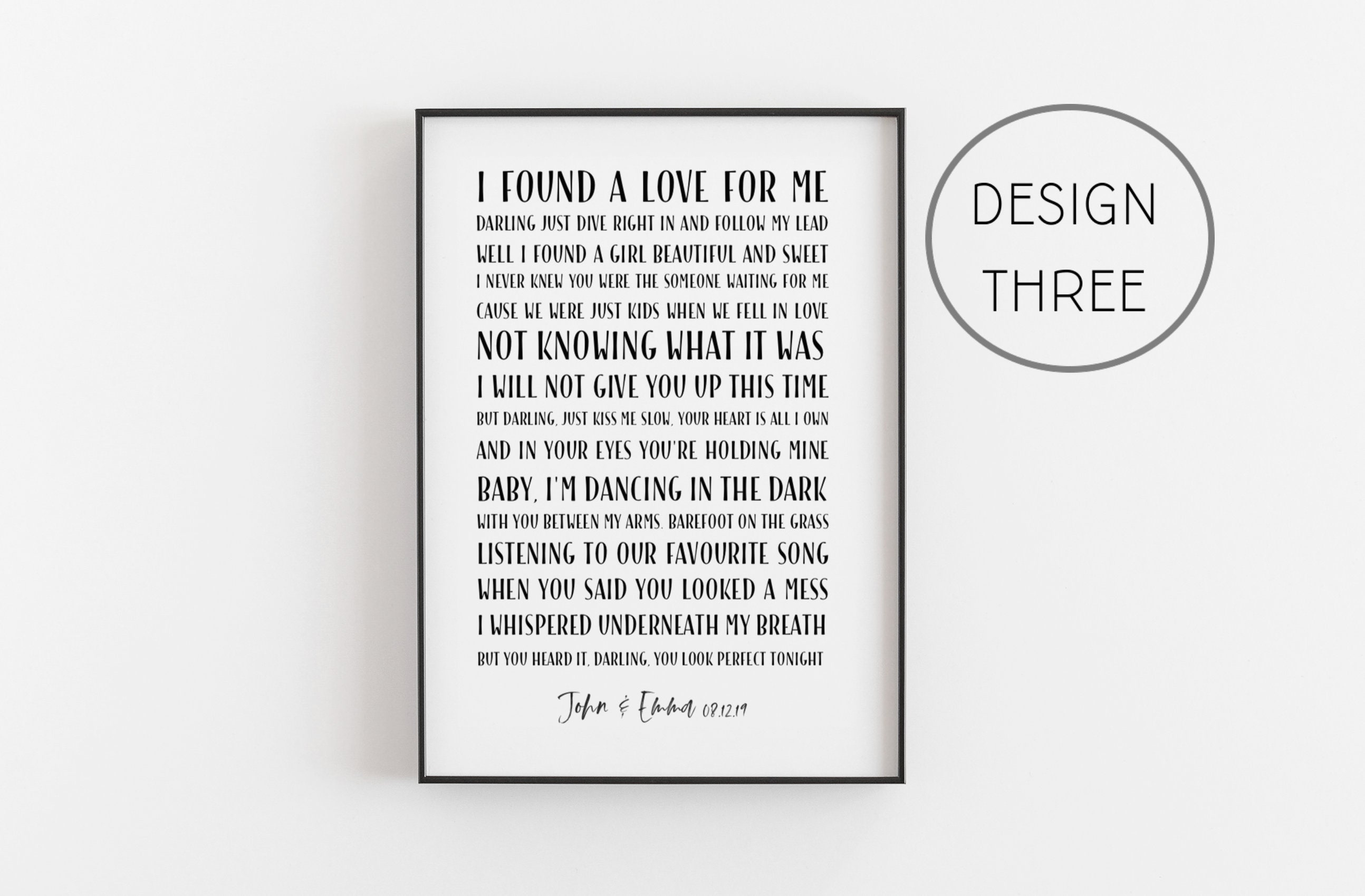 Custom Song Lyrics Print Personalised Song Lyrics Song - Etsy UK