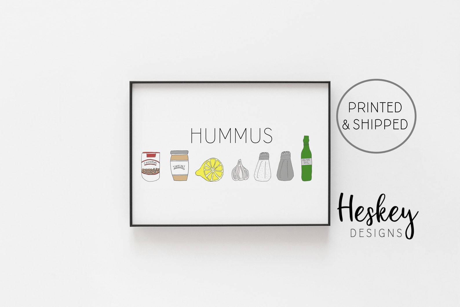 Hummus Print Hummus Gift Vegan Gift Hummus Lover Kitchen - Etsy UK