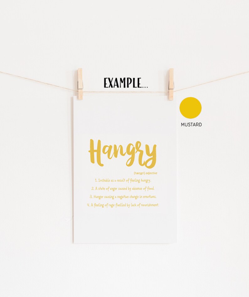 Hangry Print Hangry Definition Hangry Sign Hangry Wall Art - Etsy UK