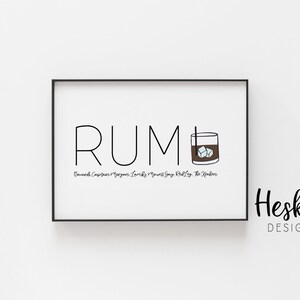 Rum Gift, Rum Print, Rum Poster, Rum Quotes, Alcohol Print, Rum Lover ...