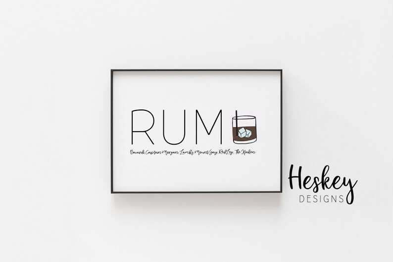 Rum gift Rum print Rum poster Rum quotes alcohol print | Etsy