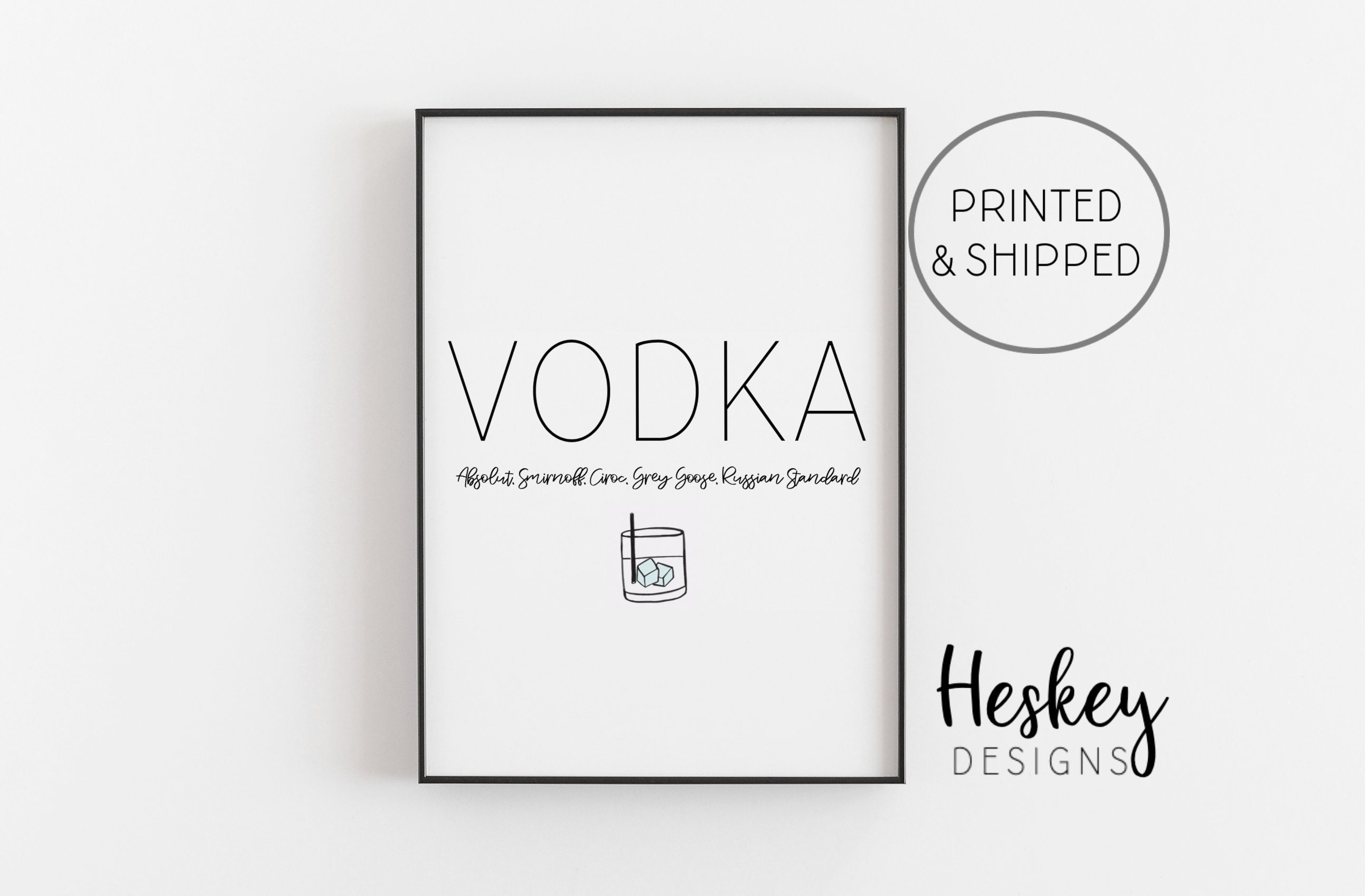 Vodka Gifts Vodka Print Vodka Poster Vodka Glass Vodka | Etsy UK