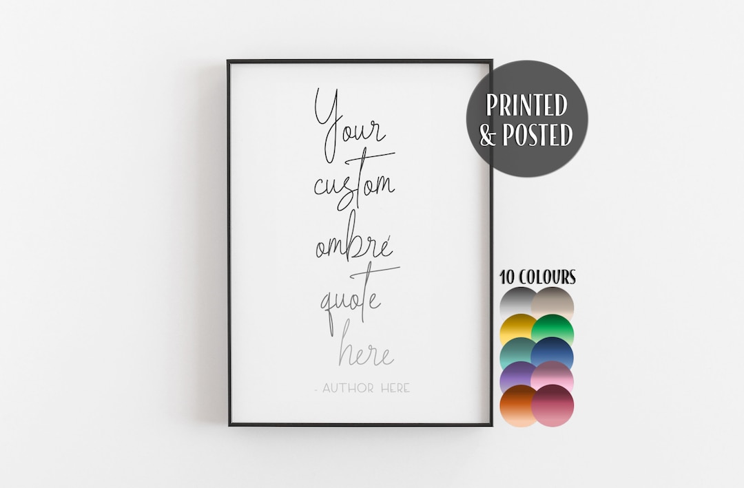 Custom Ombre Print, Custom Gradient Print, Custom Sign, Custom Print ...