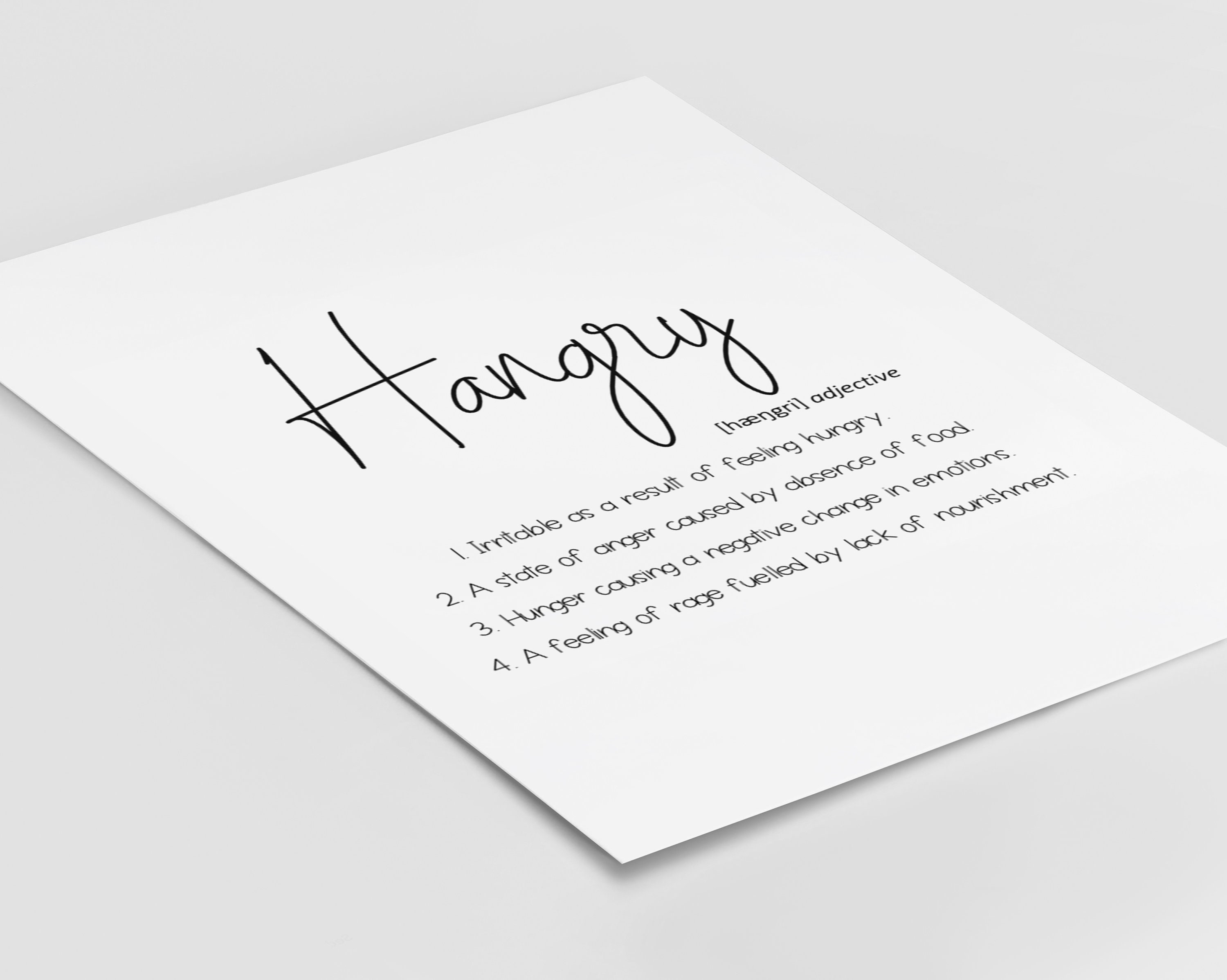 Hangry Print Hangry Definition Hangry Sign Hangry Wall Art - Etsy UK