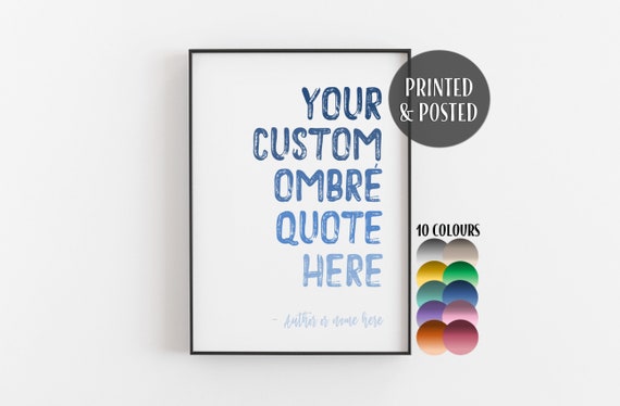 Custom Ombré Print Custom Gradient Print Custom Sign Custom - Etsy UK