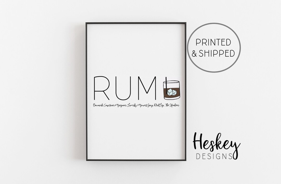 Rum Gift, Rum Print, Rum Poster, Rum Quotes, Alcohol Print, Rum Lover ...