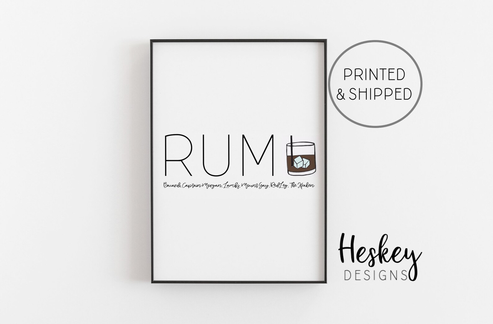 Rum gift Rum print Rum poster Rum quotes alcohol print | Etsy