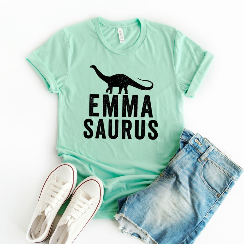 Custom Name Dinosaur - Custom Saurus Shirt - Long Neck Brachiosaurus ...