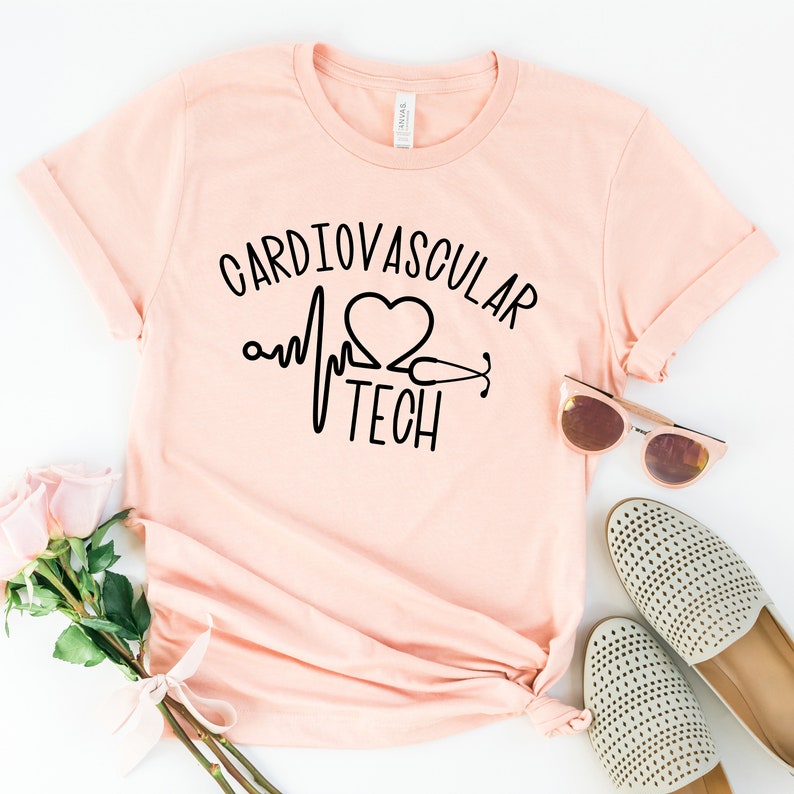 Cardiovascular Tech Shirt Heartbeat Stethoscope CV Cardiac | Etsy