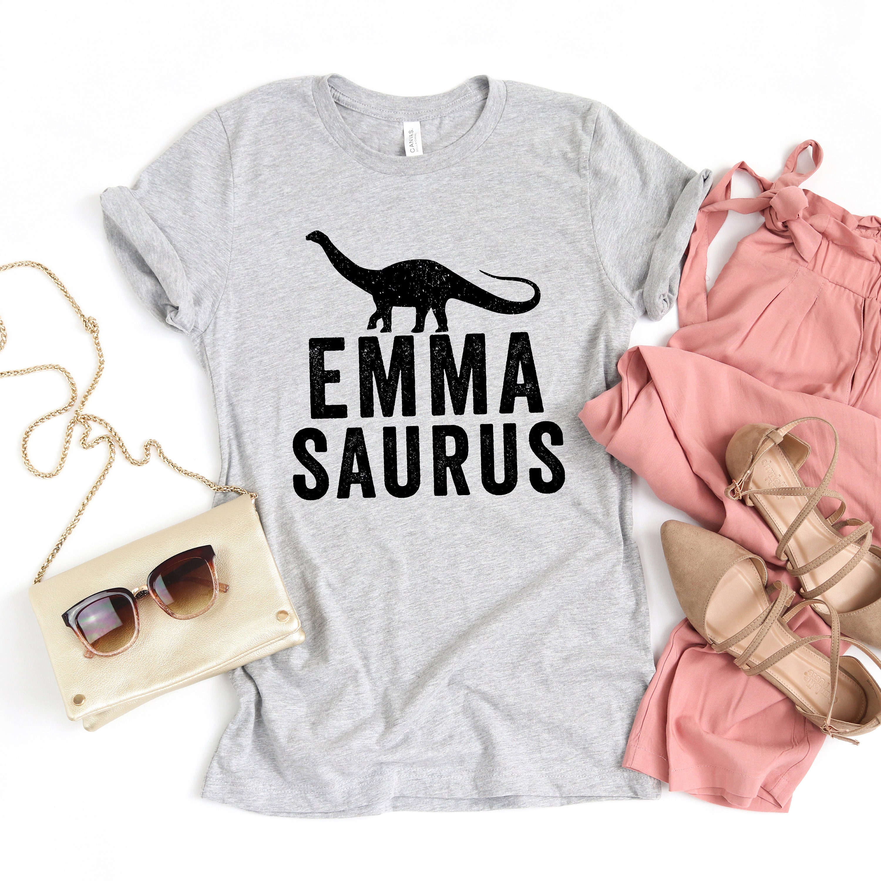 Custom Name Dinosaur Custom Saurus Shirt Long Neck | Etsy