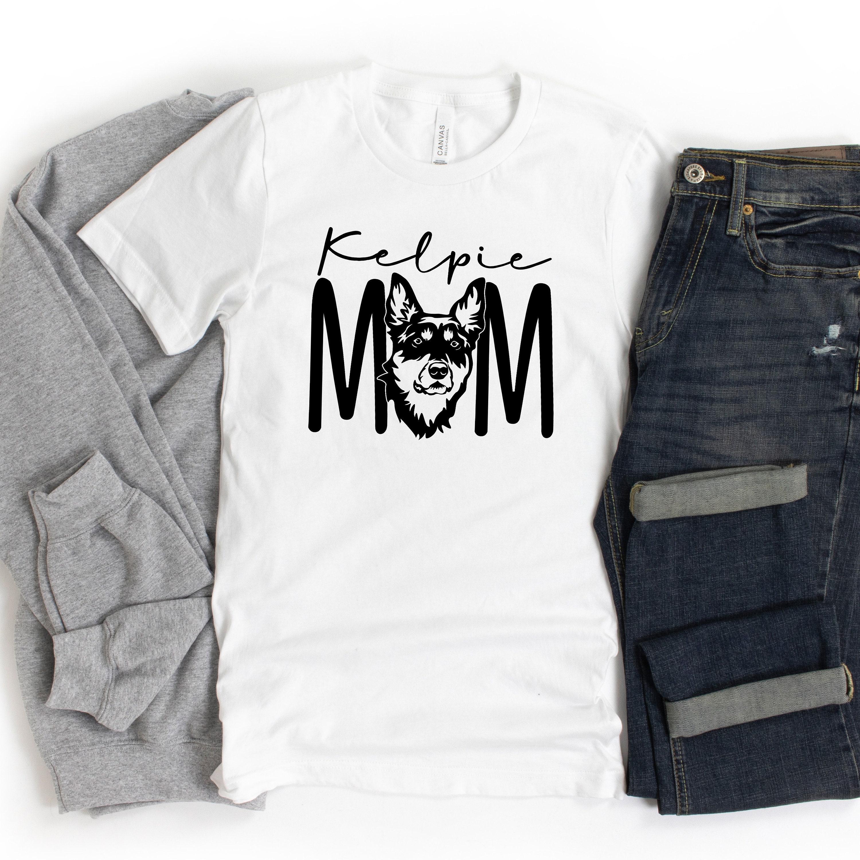 Australian Kelpie Shirt - Kelpie Mom - Dog Mom Tshirt - Blue, Black Tan ...