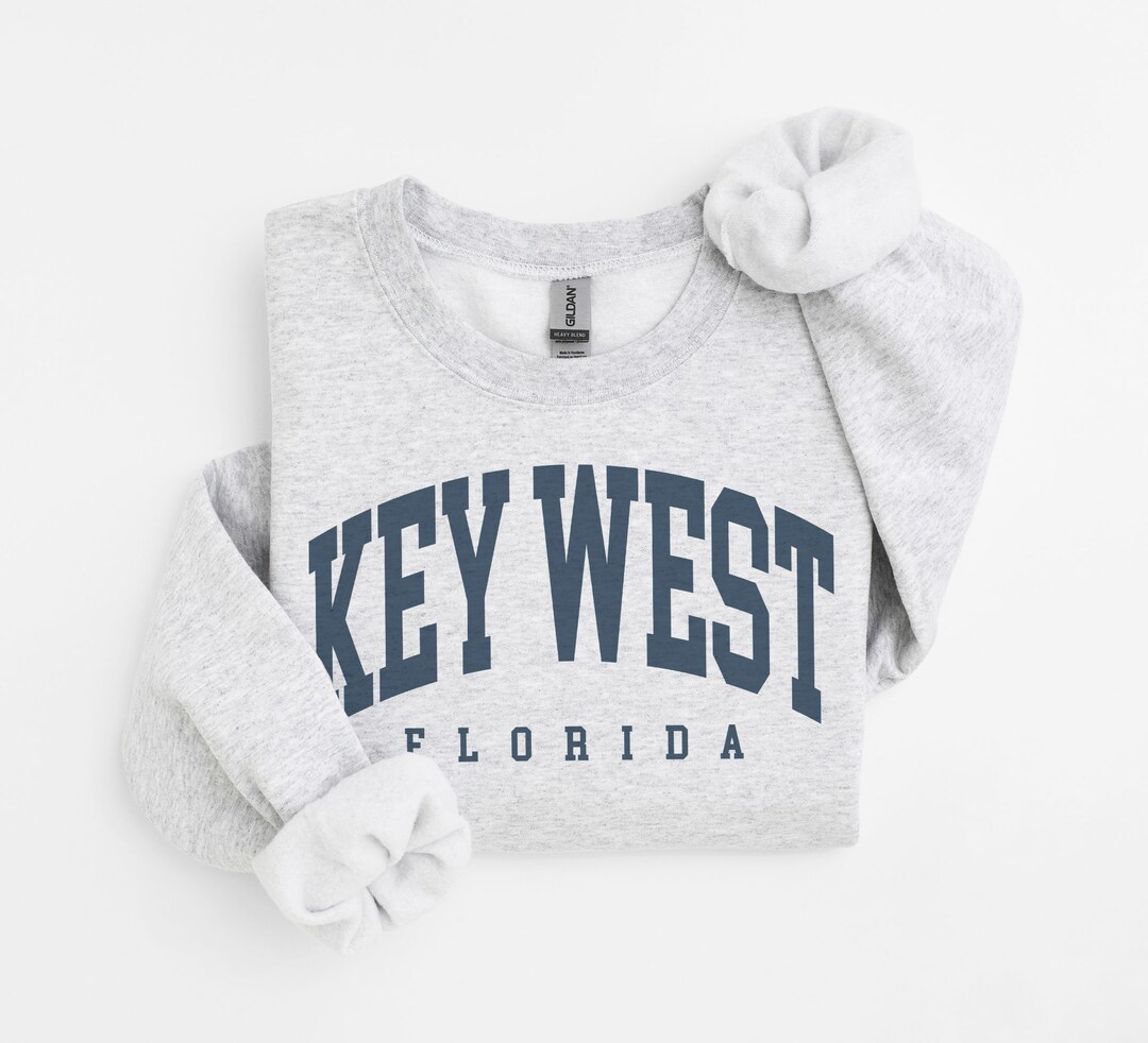 Key West Sweatshirt, Florida Keys Pullover, Vintage Varsity Aesthetic ...