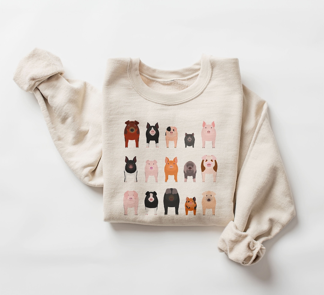 Pig Sweatshirt, Cute Pig Breeds Hoodie, Farm Animal Shirt, Show Mama ...