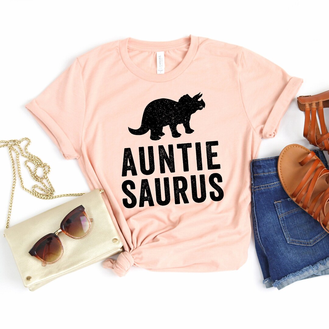 Auntiesaurus Shirt - Auntie Saurus - Triceratops Dinosaur - Aunt Shirt ...