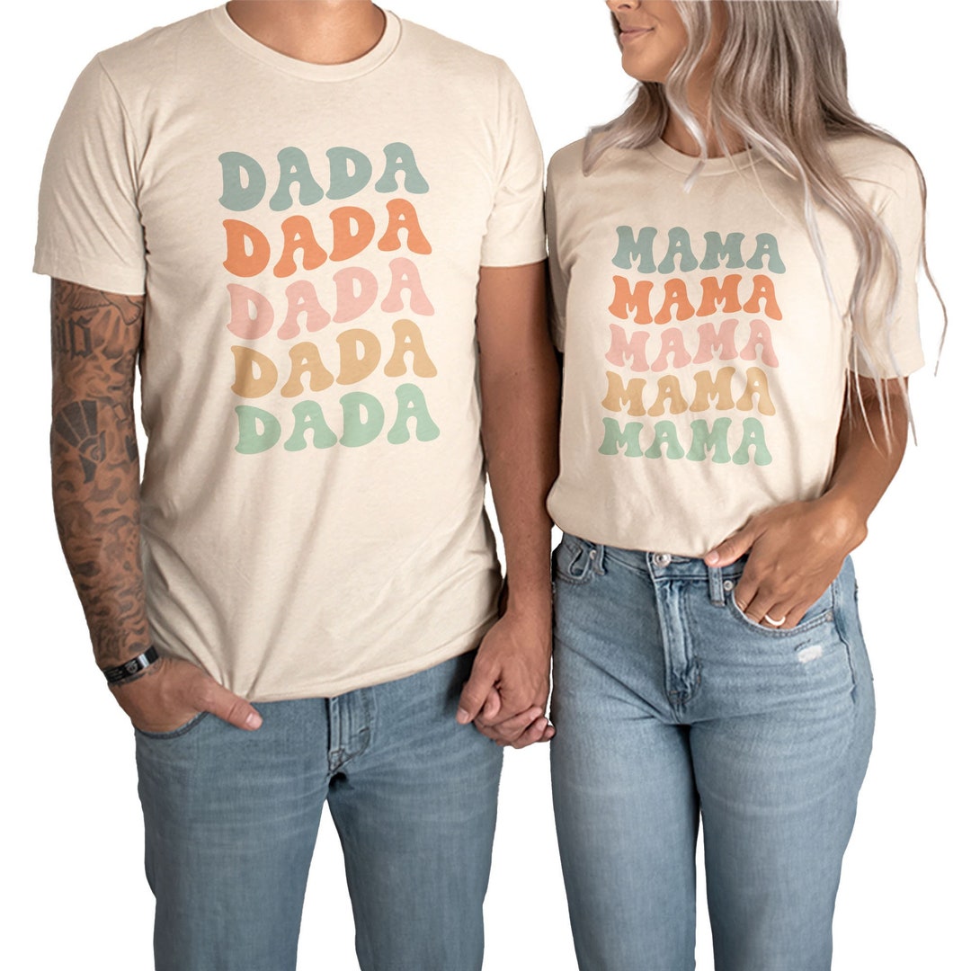 Mama and Dada Shirt, Custom Mom Dad Parents Shirt, Gift for New Mom Dad ...