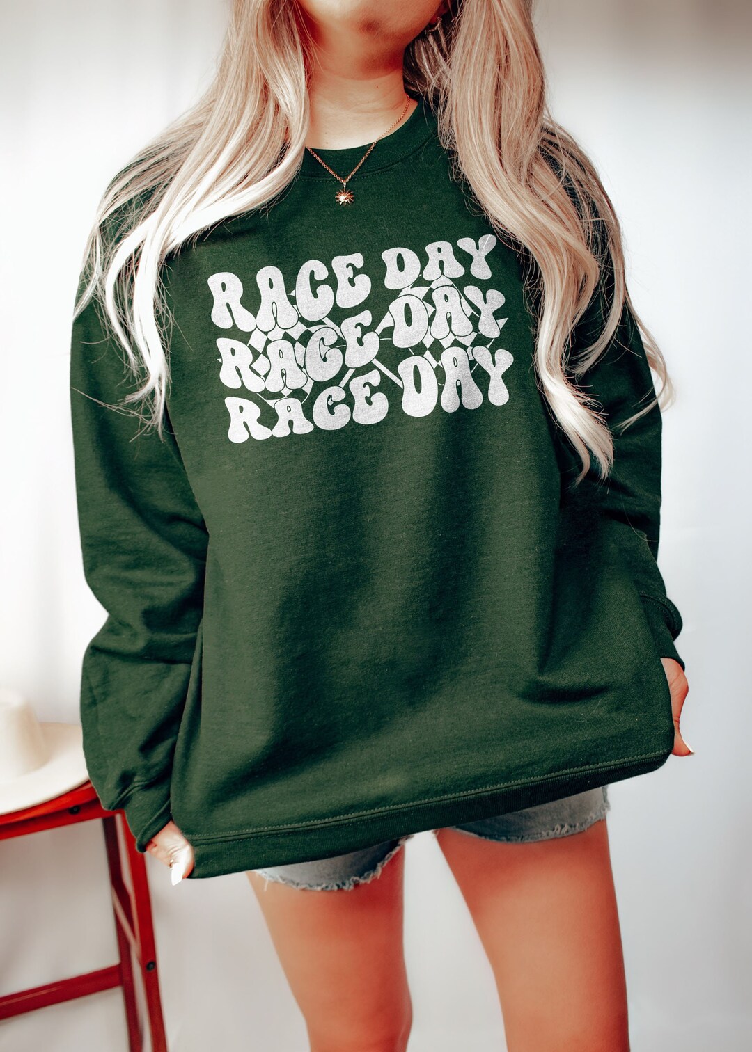 Checkered Flag Sweater, Race Day Sweatshirt, Race Season, Car Truck ...