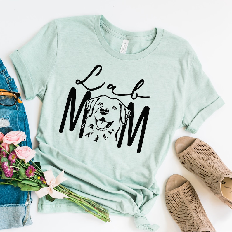 Lab Mom Labrador Retriever Custom Dog Mom Shirt Black | Etsy