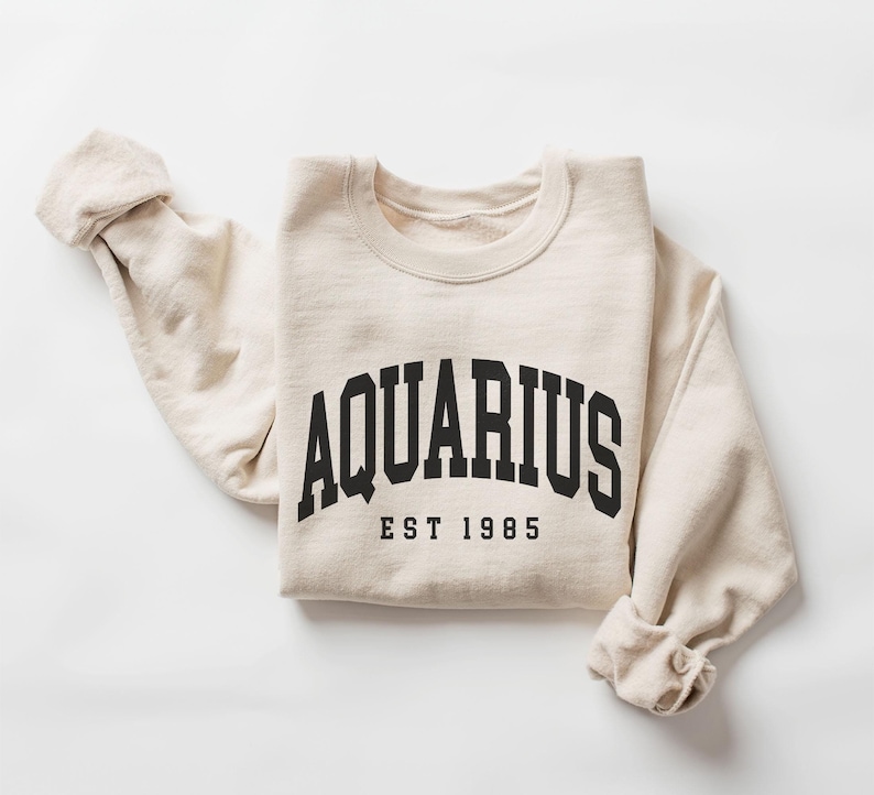 Aquarius Sweatshirt, Custom Birth Year, Scorpio Est 1985 Sweater ...