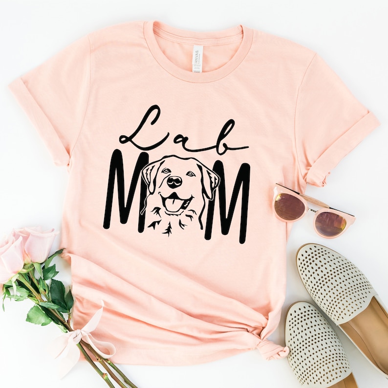 Lab Mom Labrador Retriever Custom Dog Mom Shirt Black | Etsy