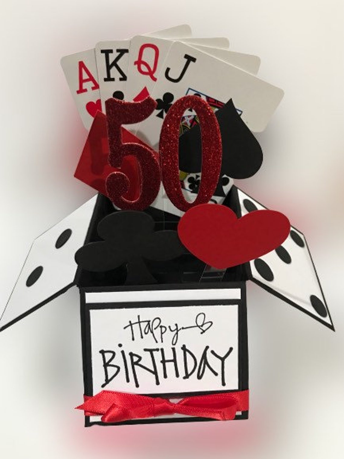 Happy Birthday Box Card Happy custom Age Birthday Card | Etsy