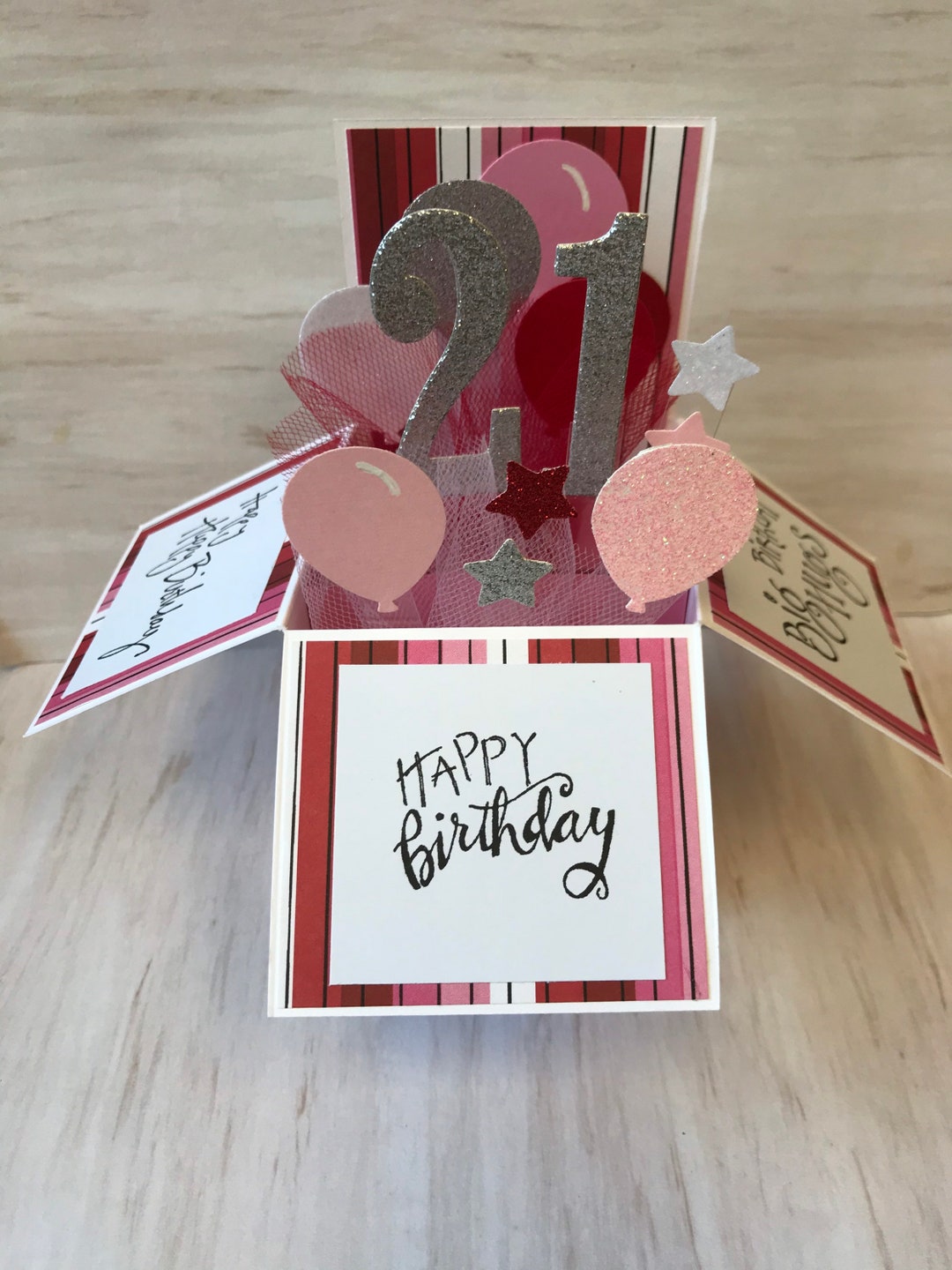 Happy Birthday, Custom Age Card, Birthday Card, Balloons, - Etsy