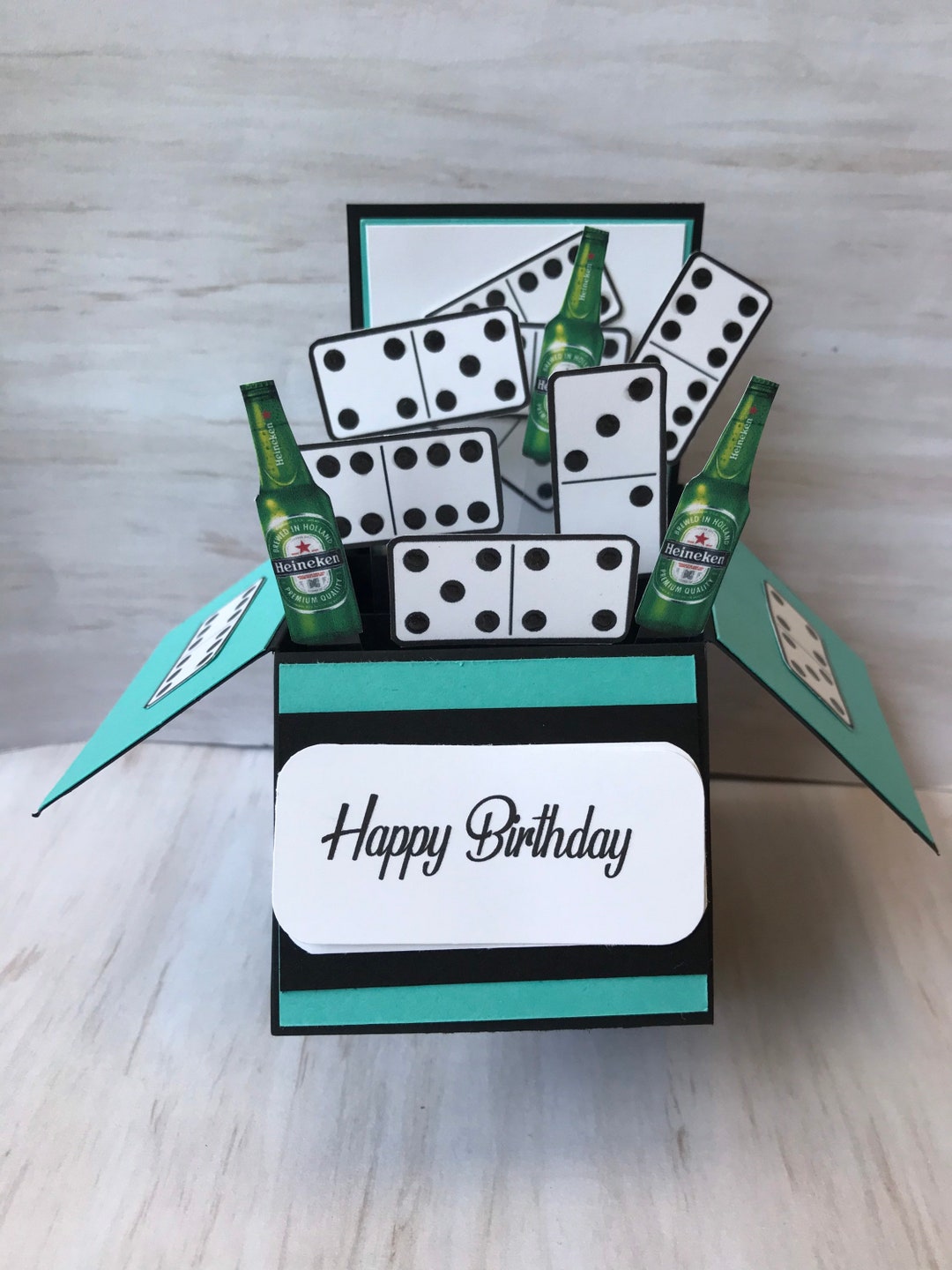 Happy Birthday Card, Game Card, Masculine Card, Domino Card. Birthday ...