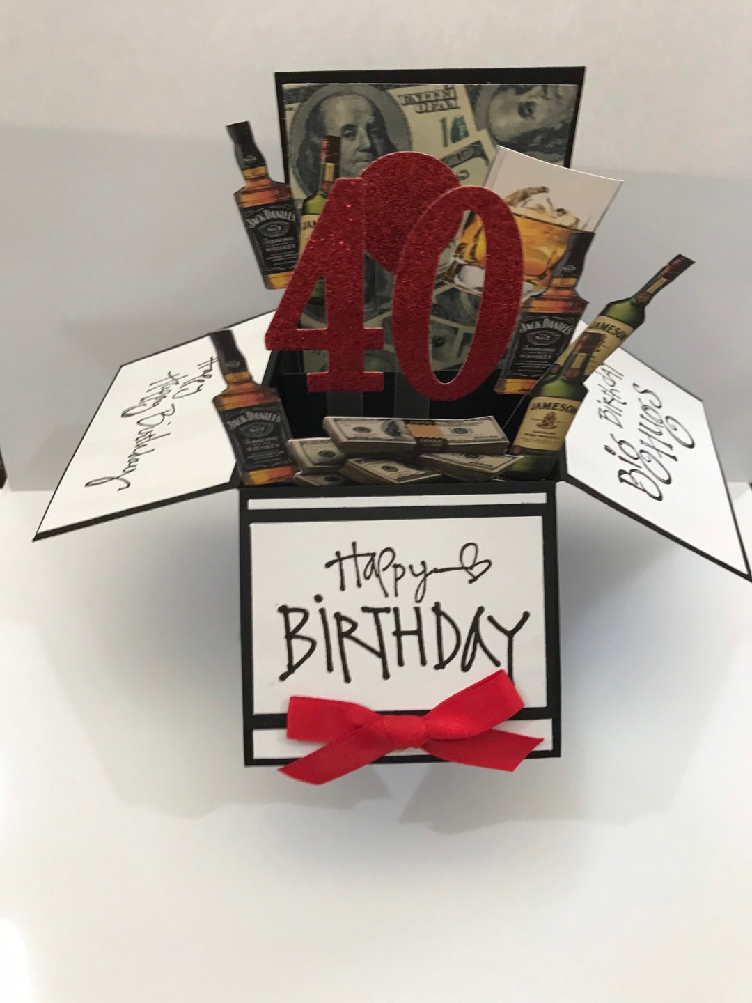 Money Card, Happy Birthday, Birthday Card, Custom Card, Red Card ...