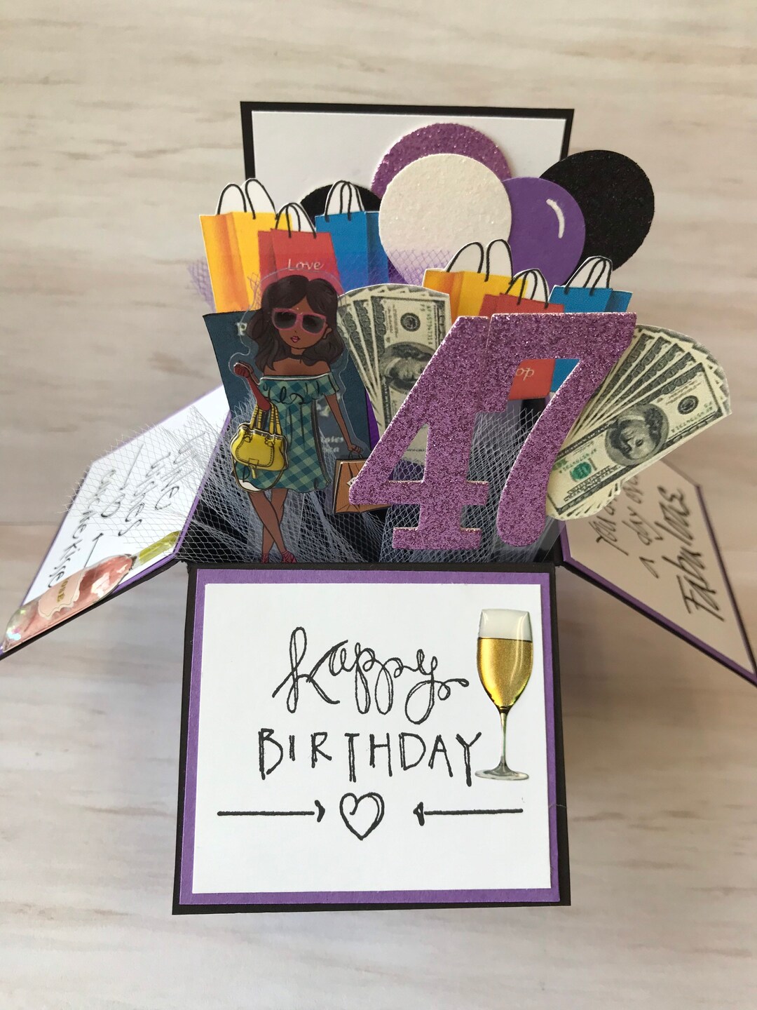 Like to Shop, Happy Birthday, Custom Age Card - Etsy