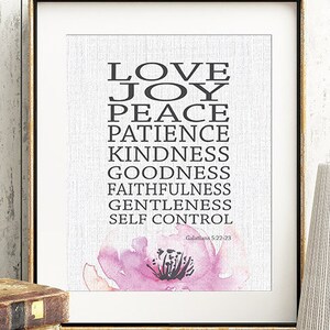 Printable Wall Art Fruits of the Spirit Gift Scripture Bible Verse ...