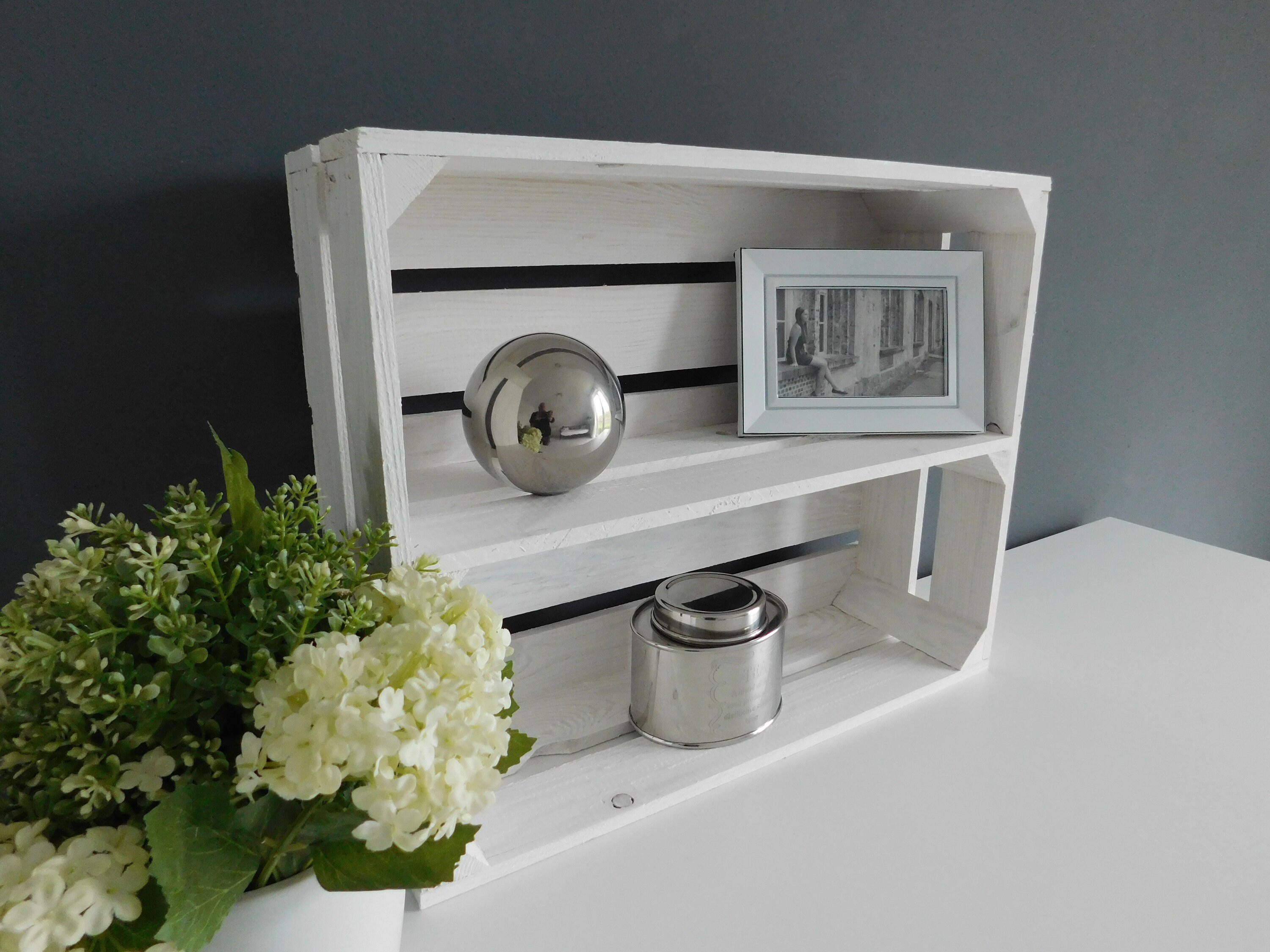 Decorative Narrow White Wooden Boxes With Intermediate Floor - Etsy