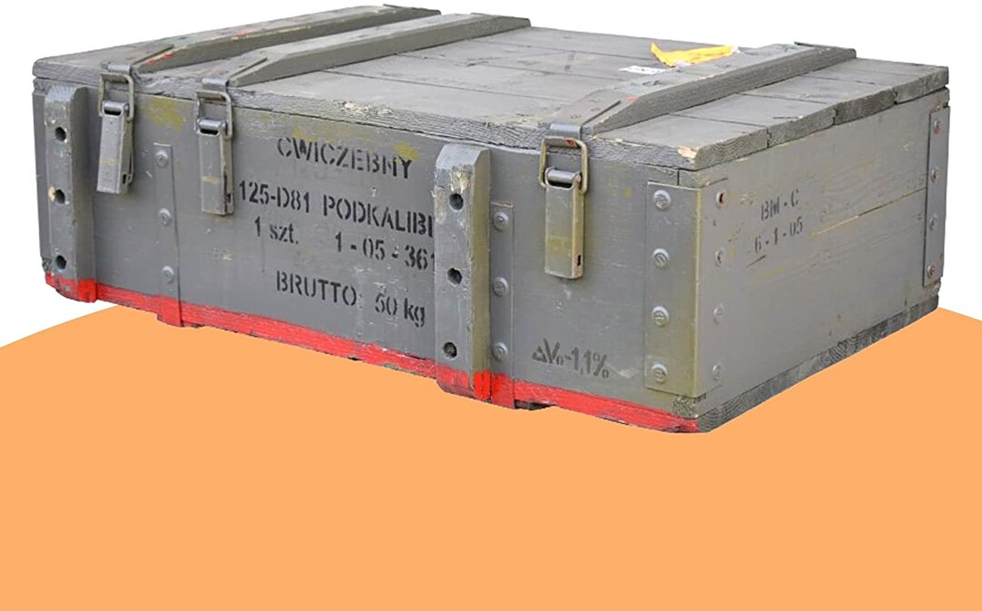 Generous Wooden Ammunition Box in Military Style, 82x51x29cm Military ...
