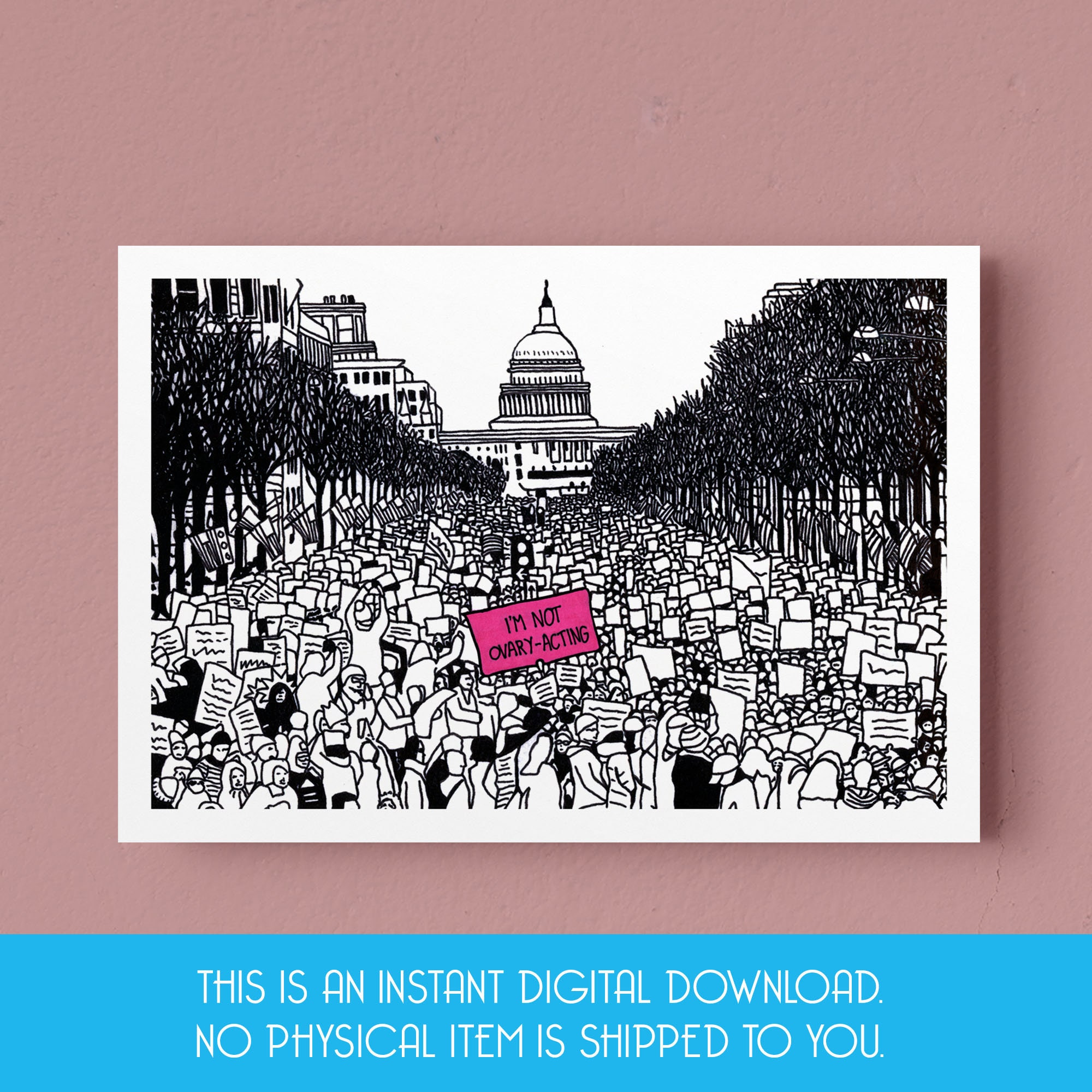 Feminist Protest Digital Download Art Print of Washington DC, Printable ...