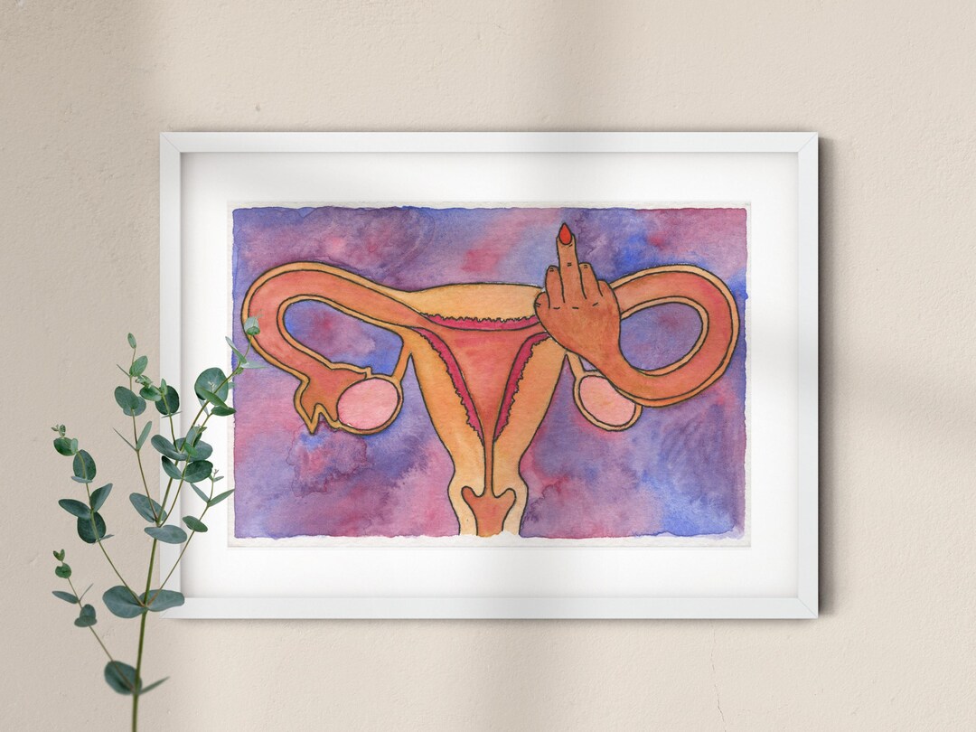 Female Reproductive Art Print, Uterus Anatomy Wall Art, Midwife OBGYN ...
