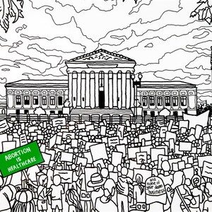 Feminist Protest in Front of SCOTUS Framed Giclée Art Print, Abortion ...