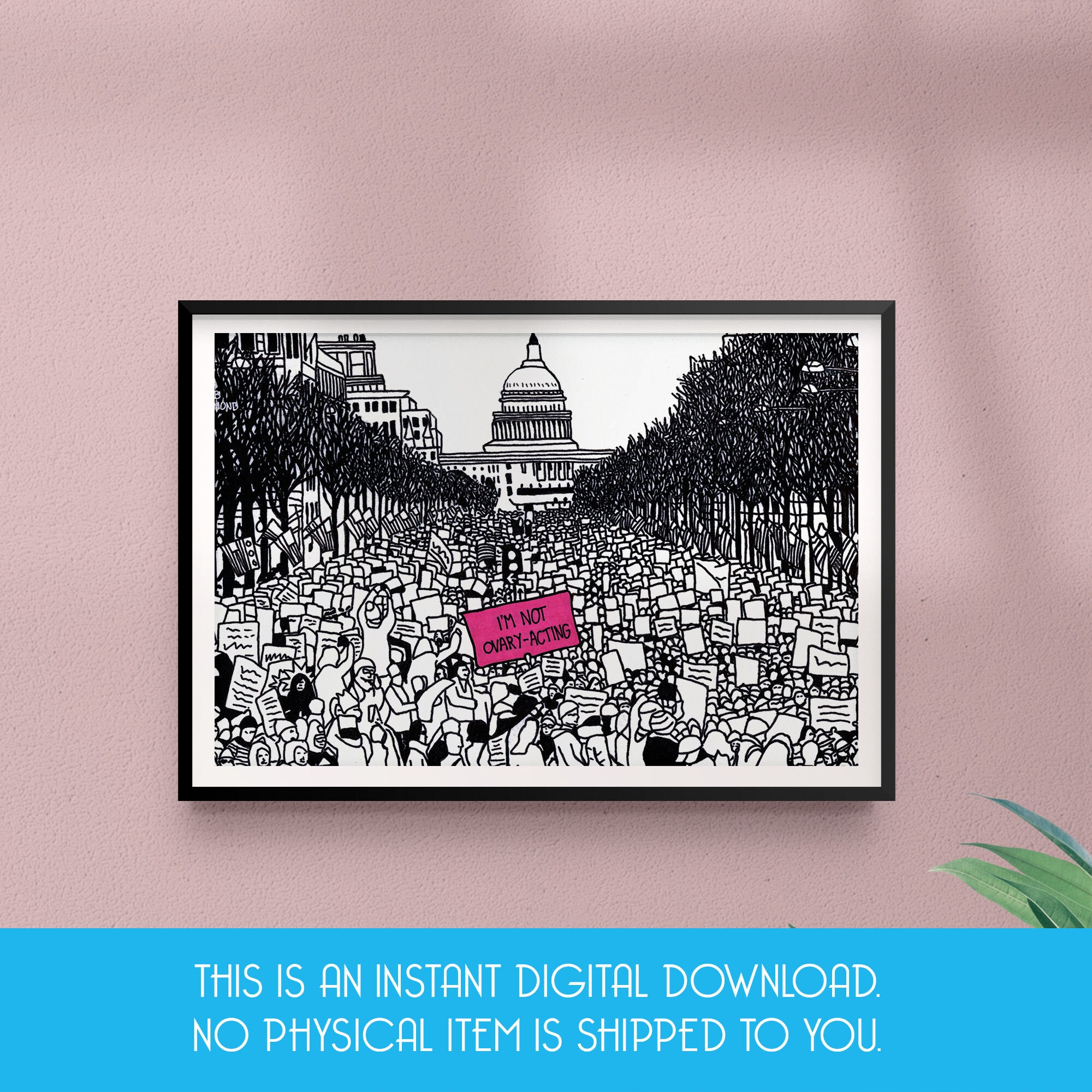 Feminist Protest Digital Download Art Print of Washington DC, Printable ...