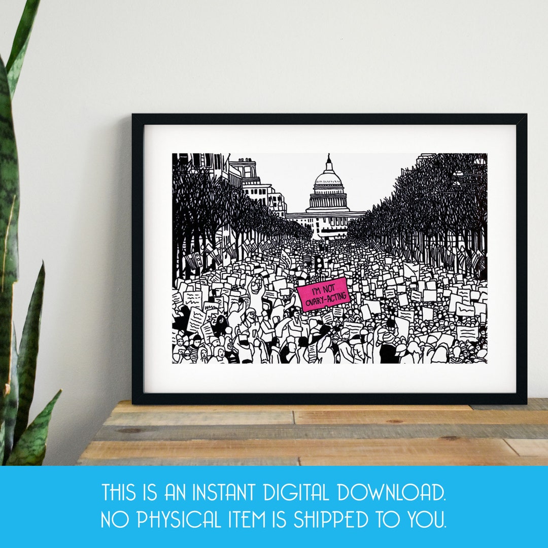 Feminist Protest Digital Download Art Print of Washington DC, Printable ...