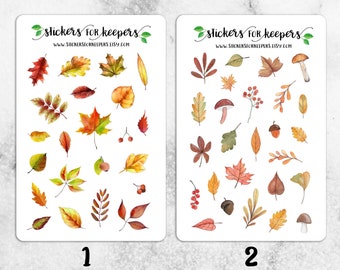 Leaf stickers | Etsy