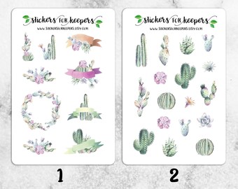 Cactus stickers | Etsy