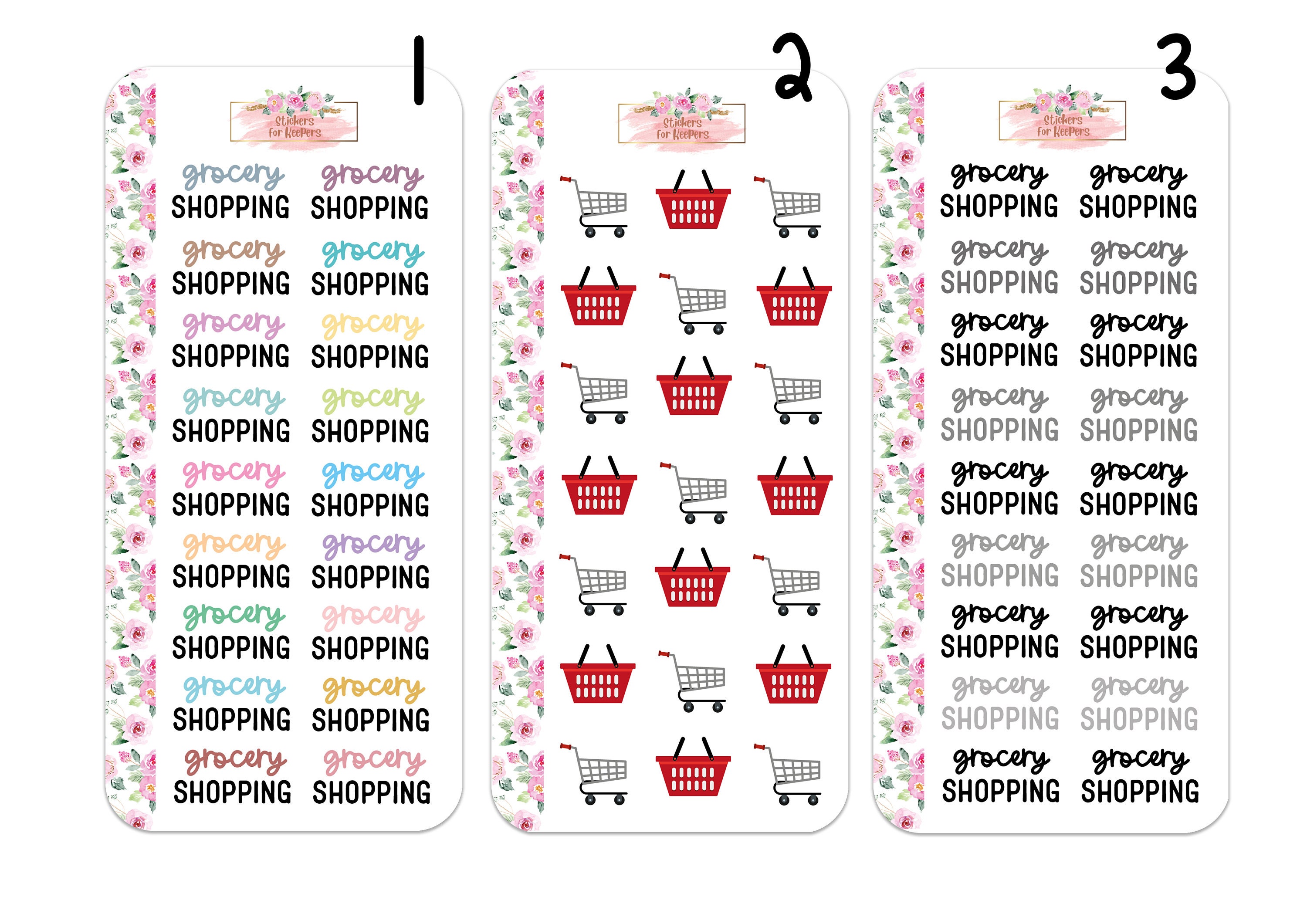 Grocery Order Grocery Shopping Stickers Planner Sticker Sheet Paper ...