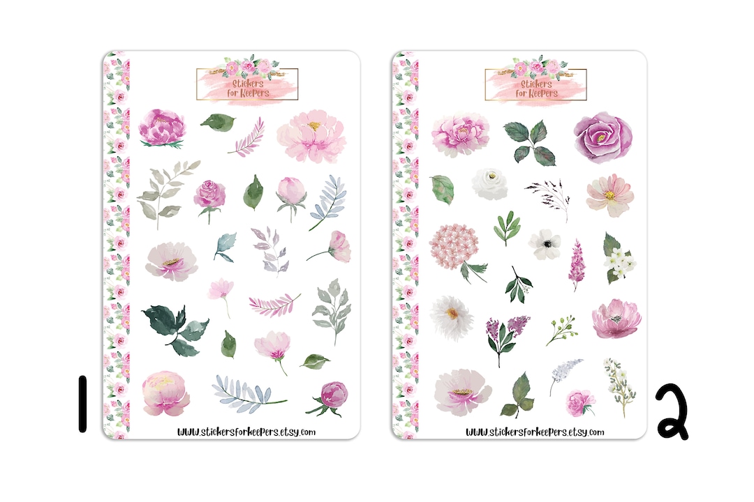 Floral Stickers, Bullet Journal Stickers, Flower Stickers, Decorative ...