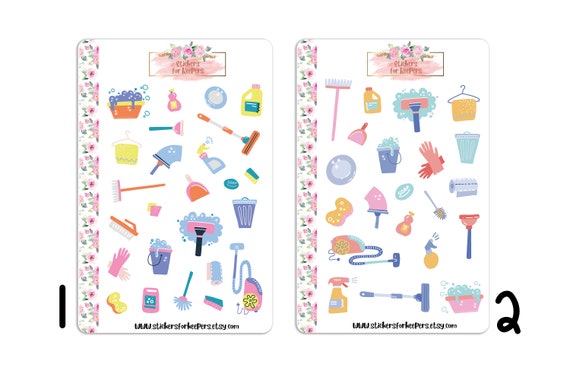 Cleaning Stickers Clean Stickers Housework Stickers Bullet - Etsy