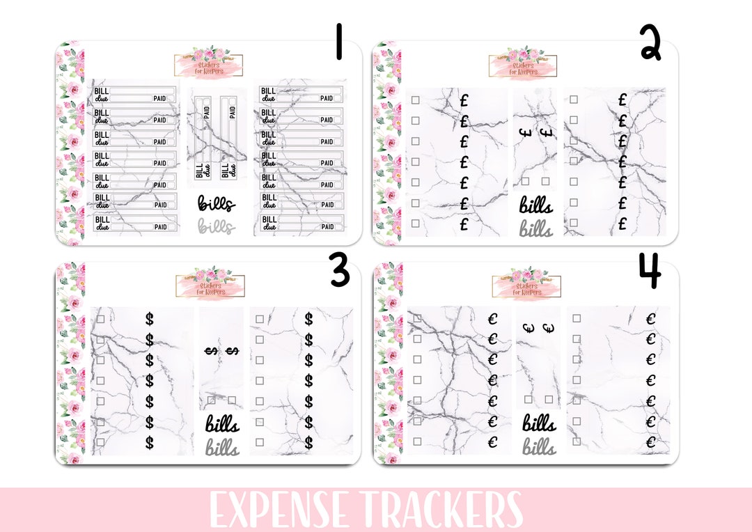 Marble Stickers, Expenses Stickers, Budget Stickers, Functional ...