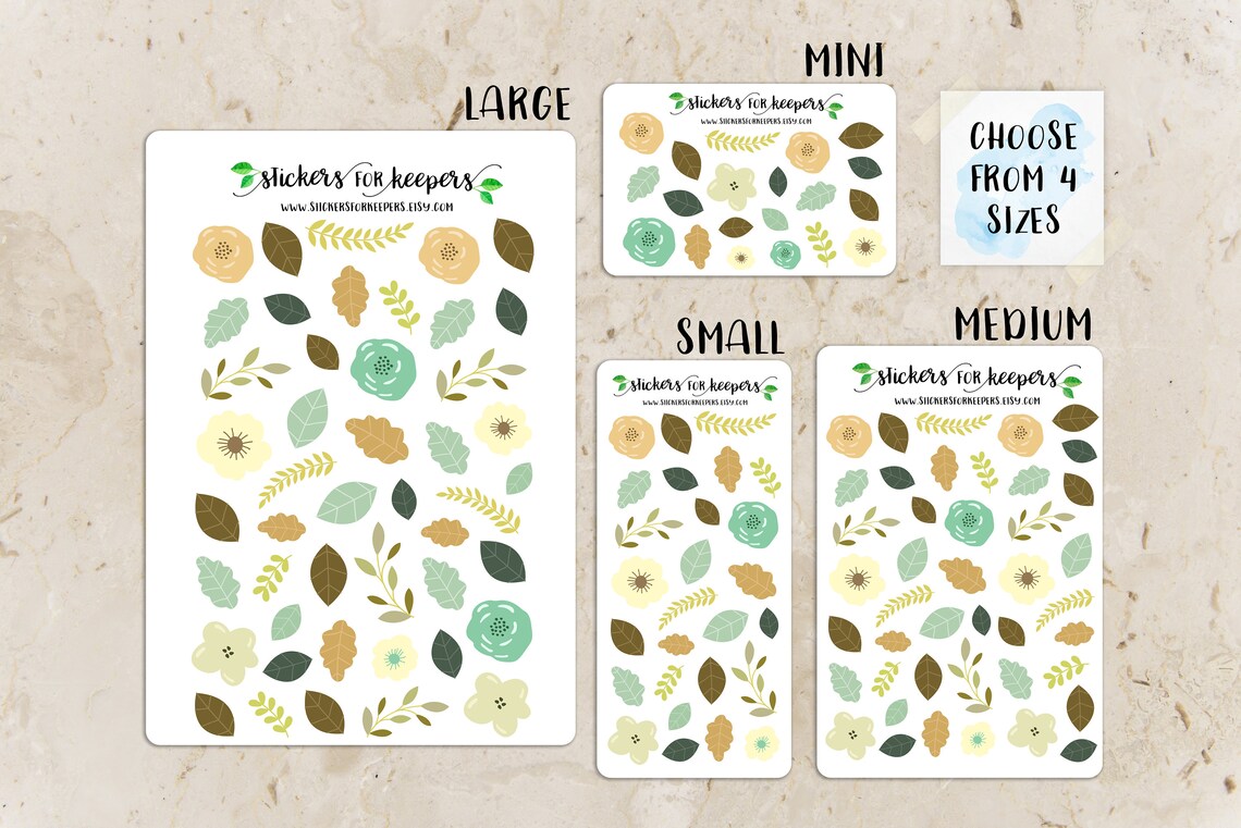 Floral Stickers Bullet Journal Stickers Flower Stickers - Etsy