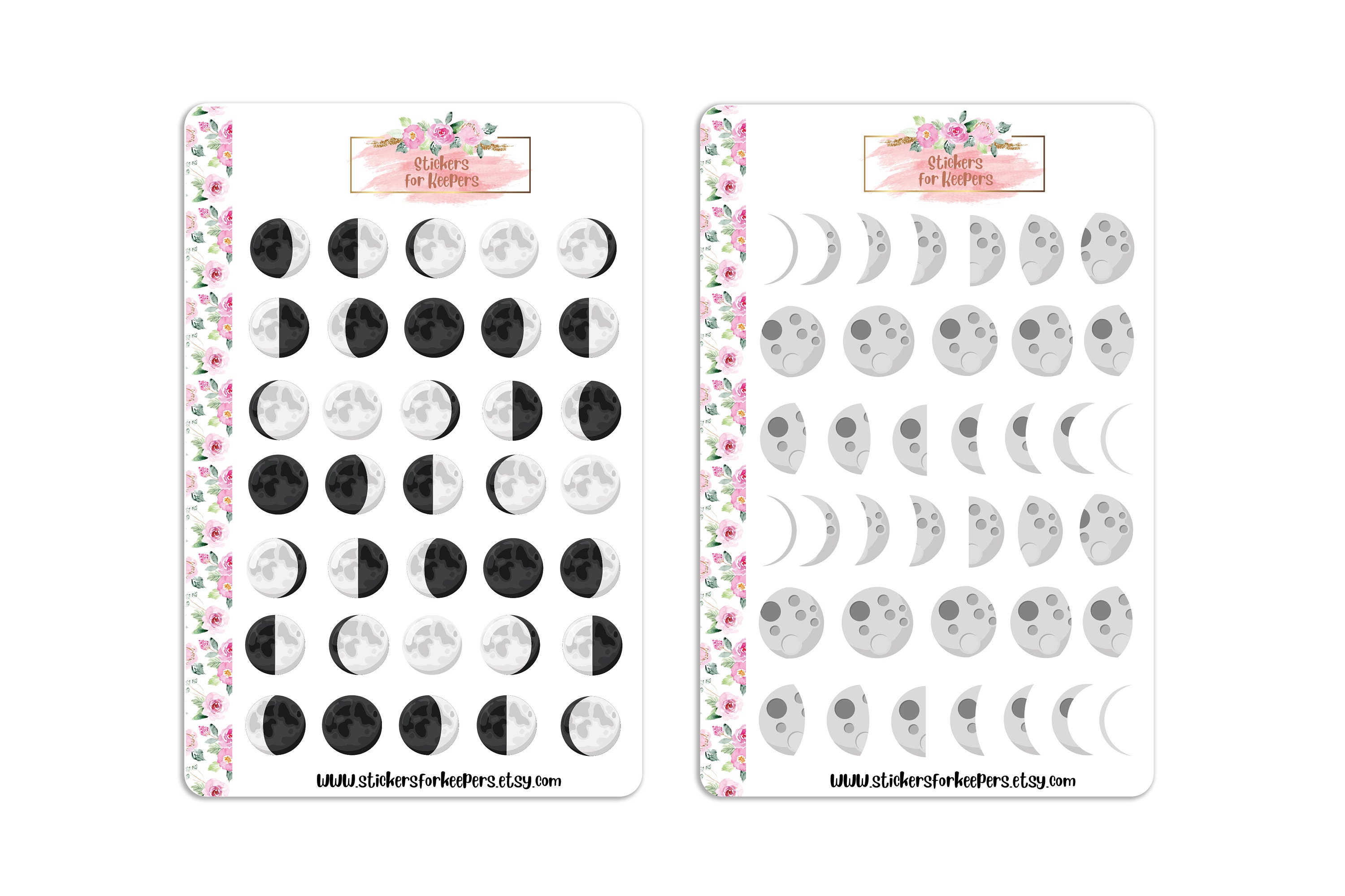Moon Stickers Moon Phases Stickers Bullet Journal Stickers - Etsy UK