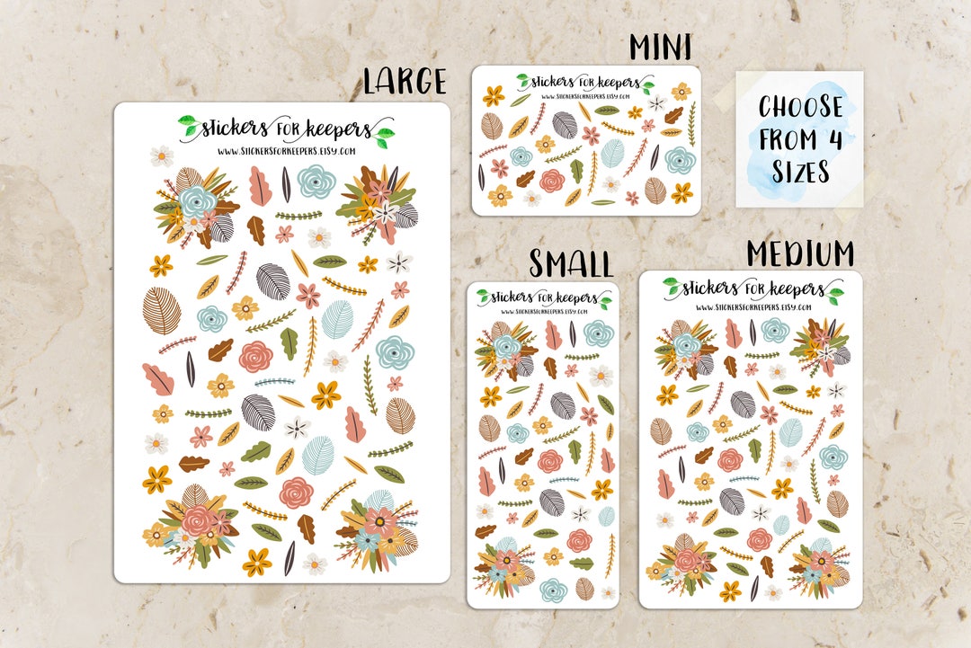 Floral Stickers, Bullet Journal Stickers, Flower Stickers, Decorative ...